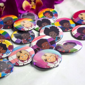 Pride Spiderverse 37mm Badges _ Miles, Gwen, Hobie Brown, Pavitr - Etsy