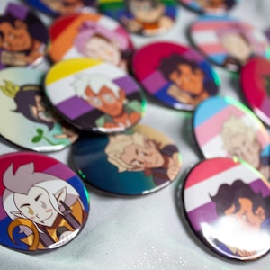 Pride TOH 35mm Badges _ Luz, Amity, Eda, Raine, Gus, Willow, Hunter ...