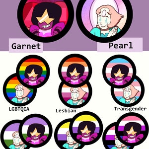 Steven Universe 37mm Badges _ Steven, Pearl, Amethyst, Garnet, Lapis ...