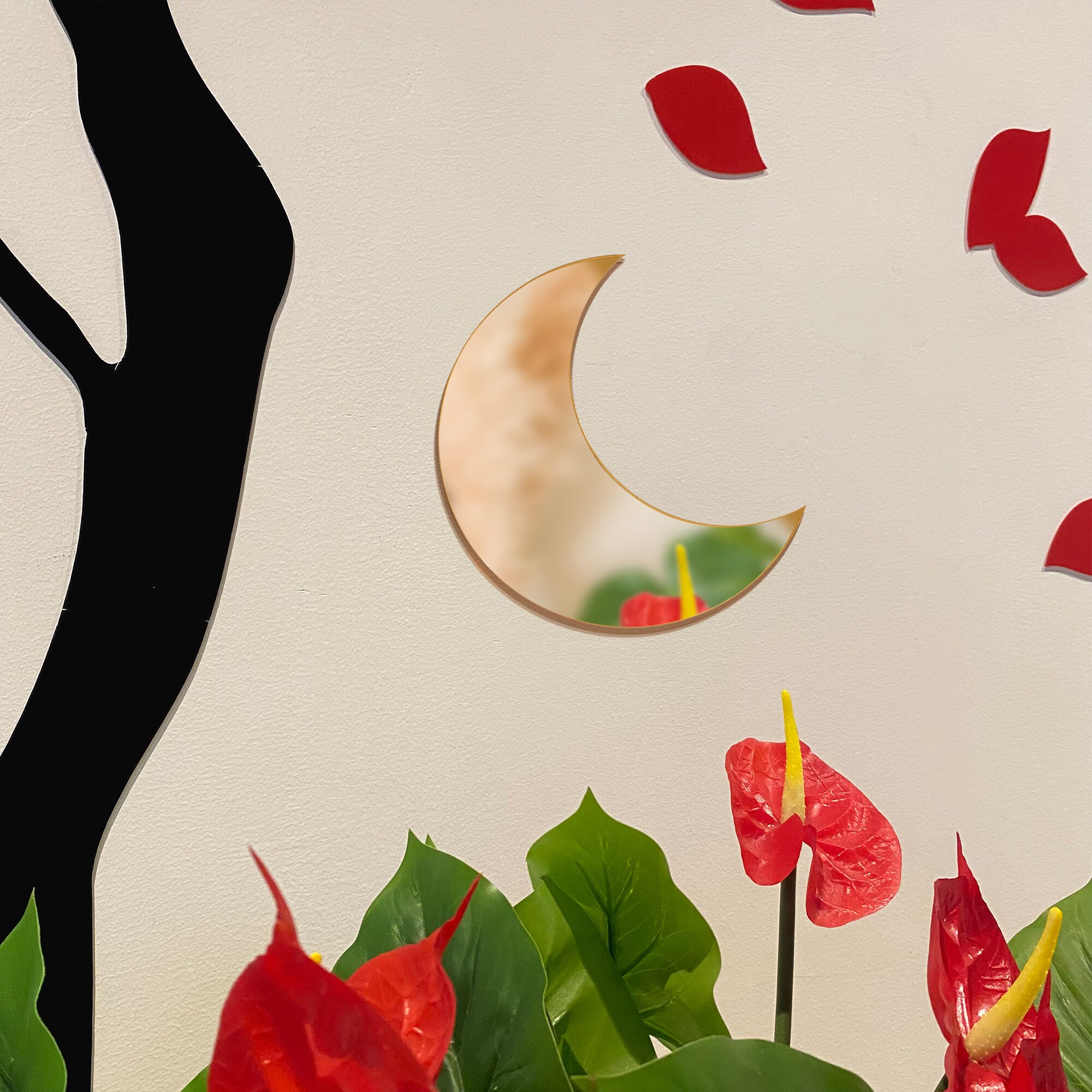 Crescent Acrylic Moon Mirrors set of 2 Easy to Hang | Etsy