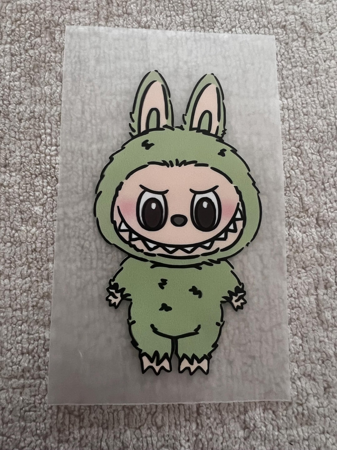 Labubu Iron on Transfer (green) - Etsy