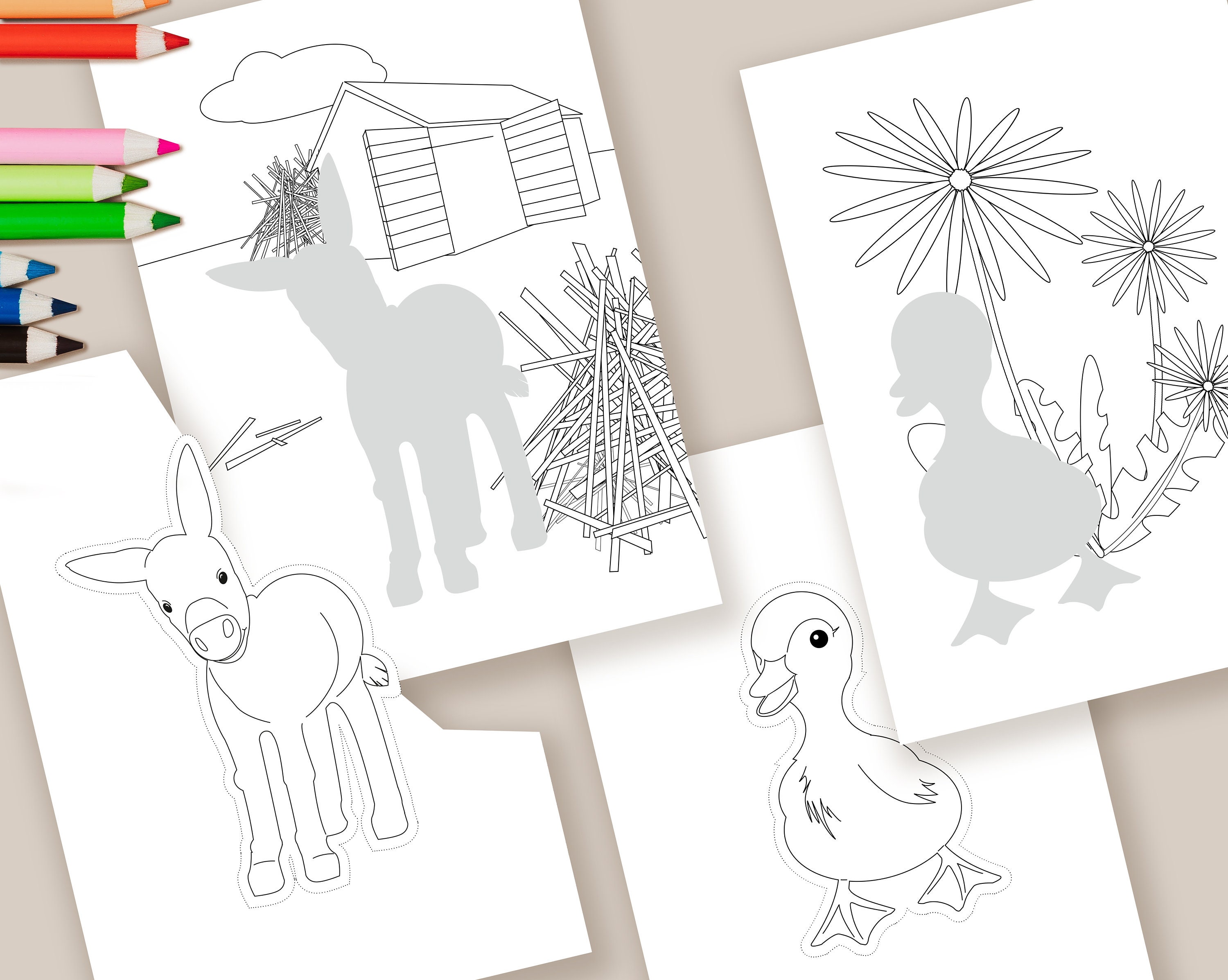 My Favorite Animals Activity Sheets Coloring and Scissor Skills - Etsy