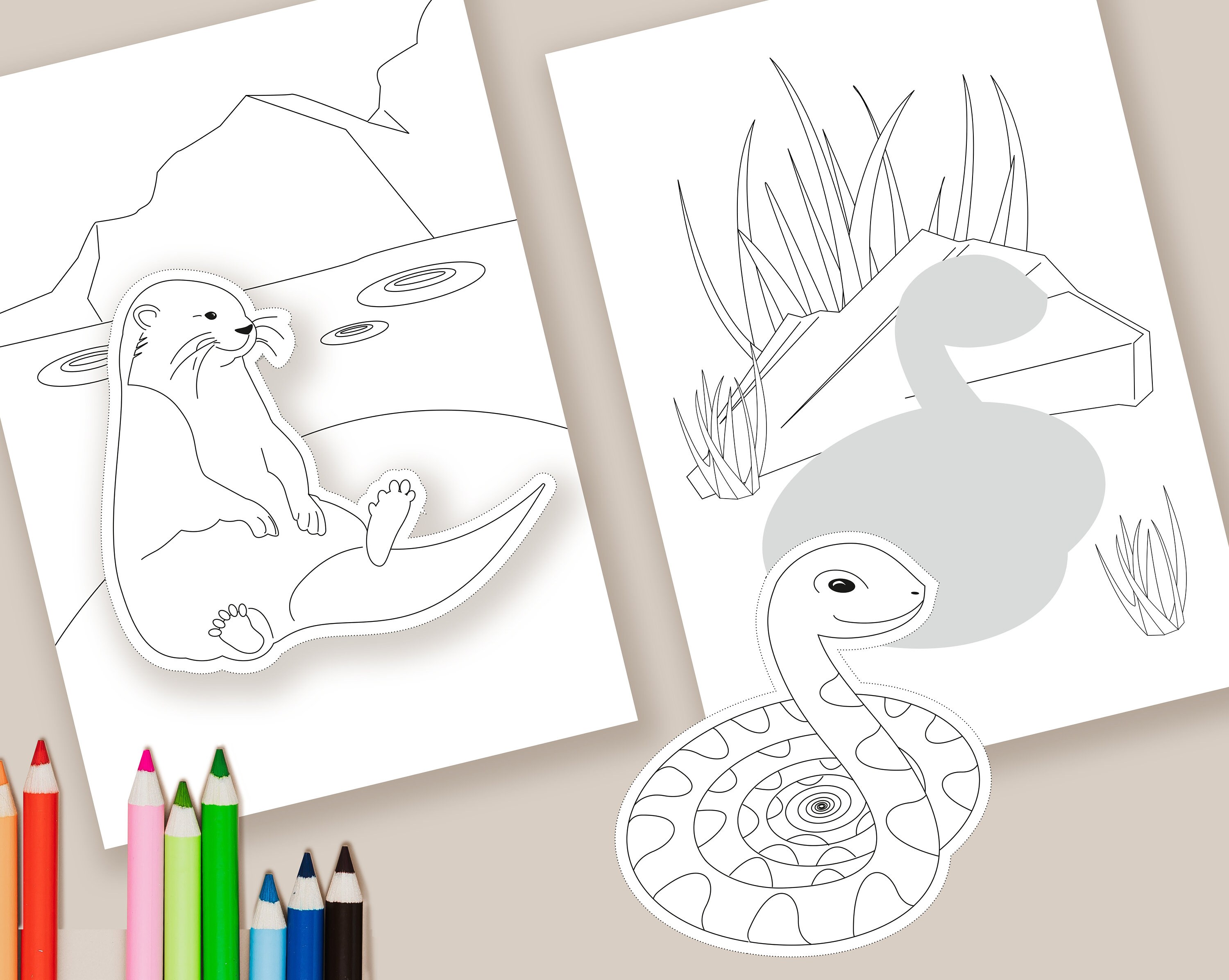 My Favorite Animals Activity Sheets Coloring and Scissor Skills - Etsy