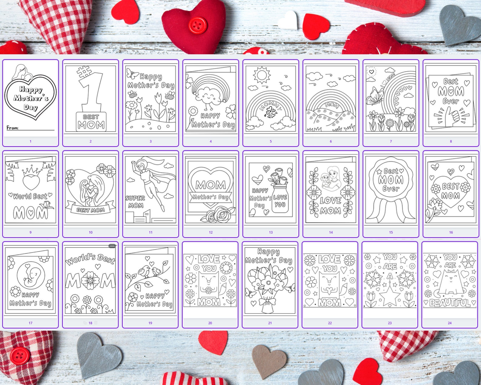 23 Mother's Day Coloring Pages | for Kids | Ages 3 - 5 | Instant ...