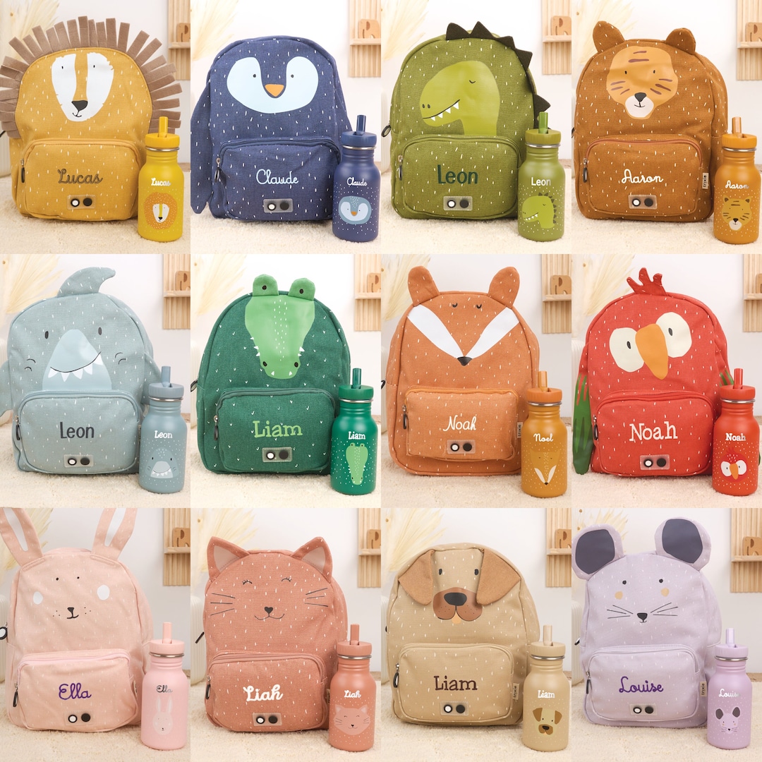 Children's Backpack BIG Personalized With Name as a Set With Drinking ...