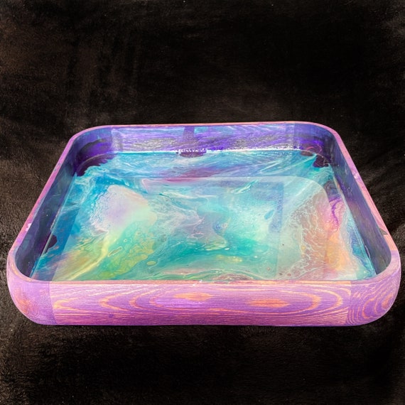 Trippy Custom Painted & Stained Wooden Tray Home Décor Decorative Trays ...