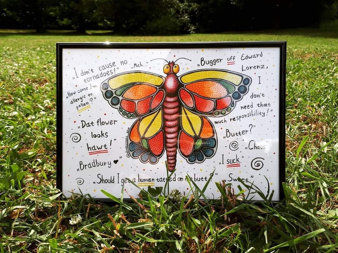 Butterfly Effect Chaos Theory Butterfly Painting | Etsy