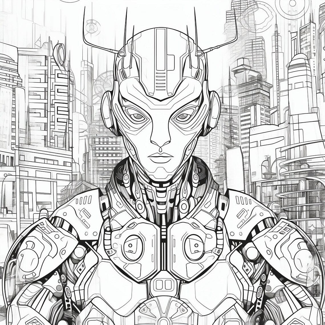 Cyborg Coloring Pages | for Kids and Adults | Digital Download - Etsy