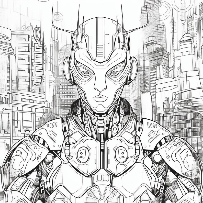 Cyborg Coloring Pages | for Kids and Adults | Digital Download - Etsy
