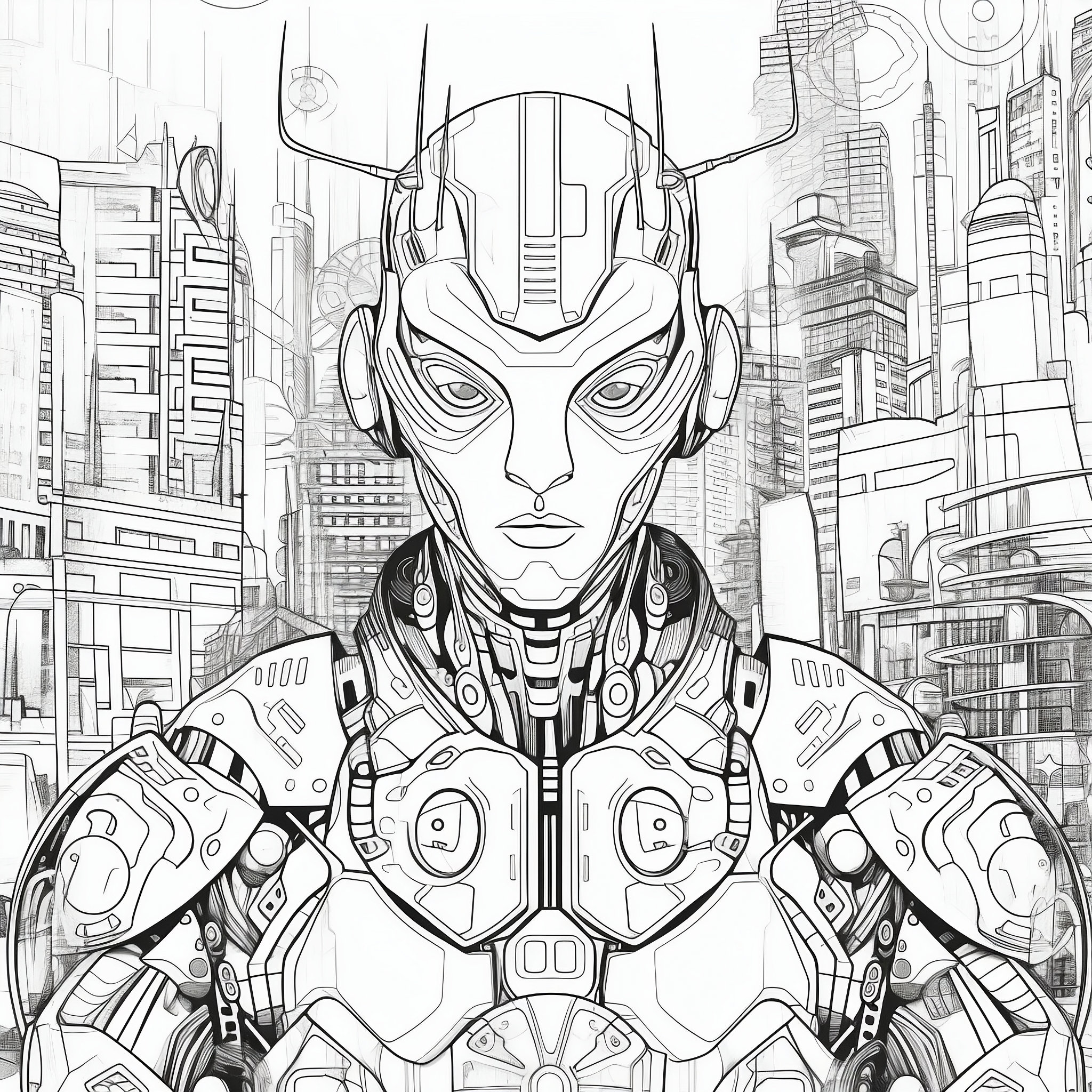 Cyborg Coloring Pages | for Kids and Adults | Digital Download - Etsy