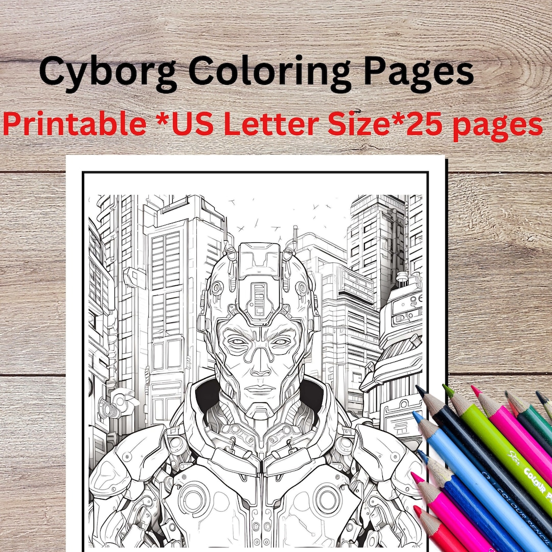 Cyborg Coloring Pages | for Kids and Adults | Digital Download - Etsy
