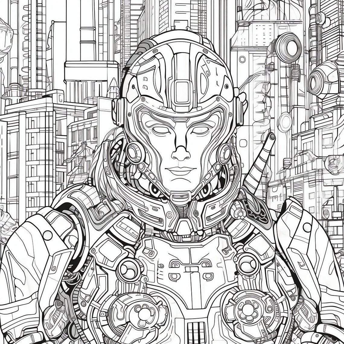 Cyborg Coloring Pages | for Kids and Adults | Digital Download - Etsy