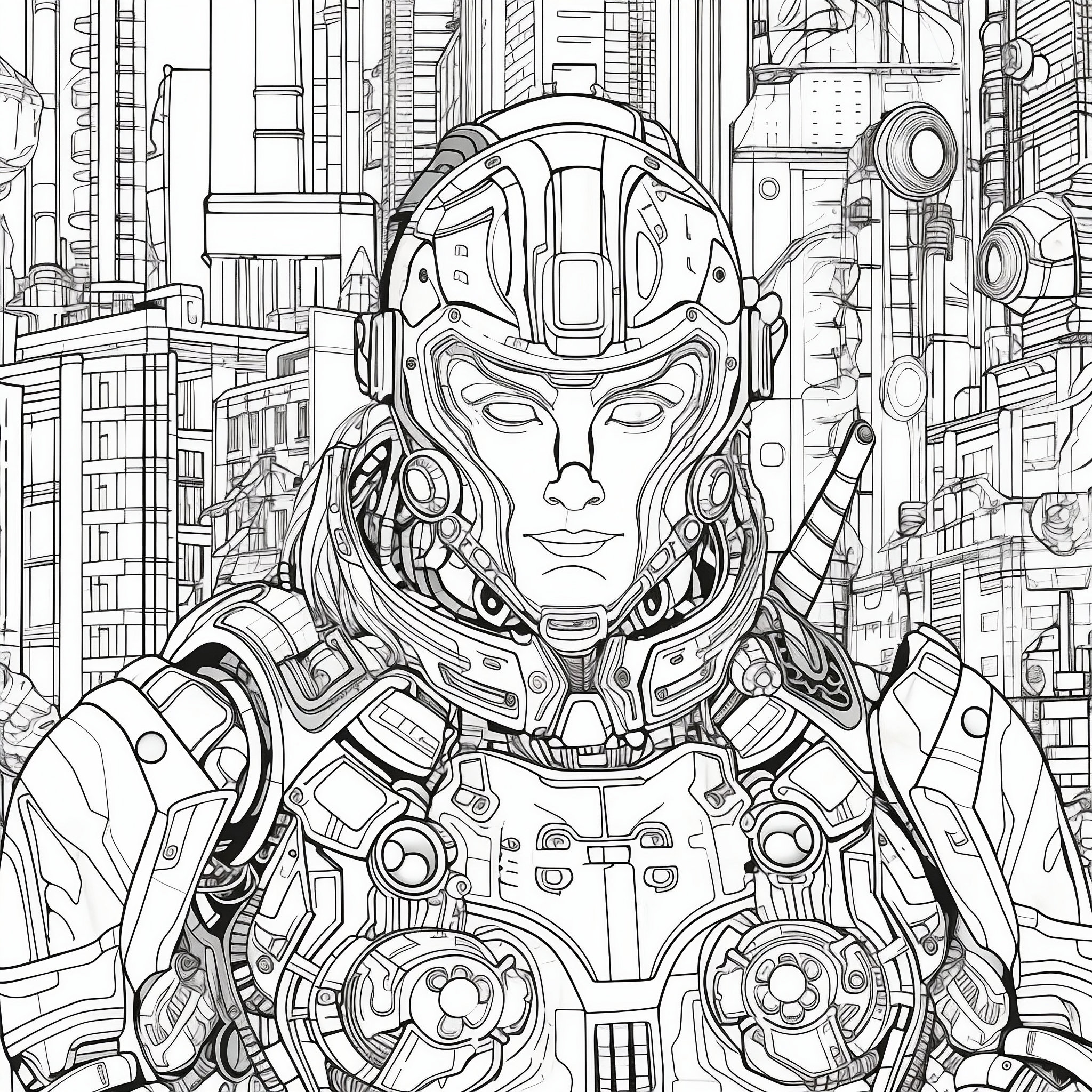 Cyborg Coloring Pages | for Kids and Adults | Digital Download - Etsy