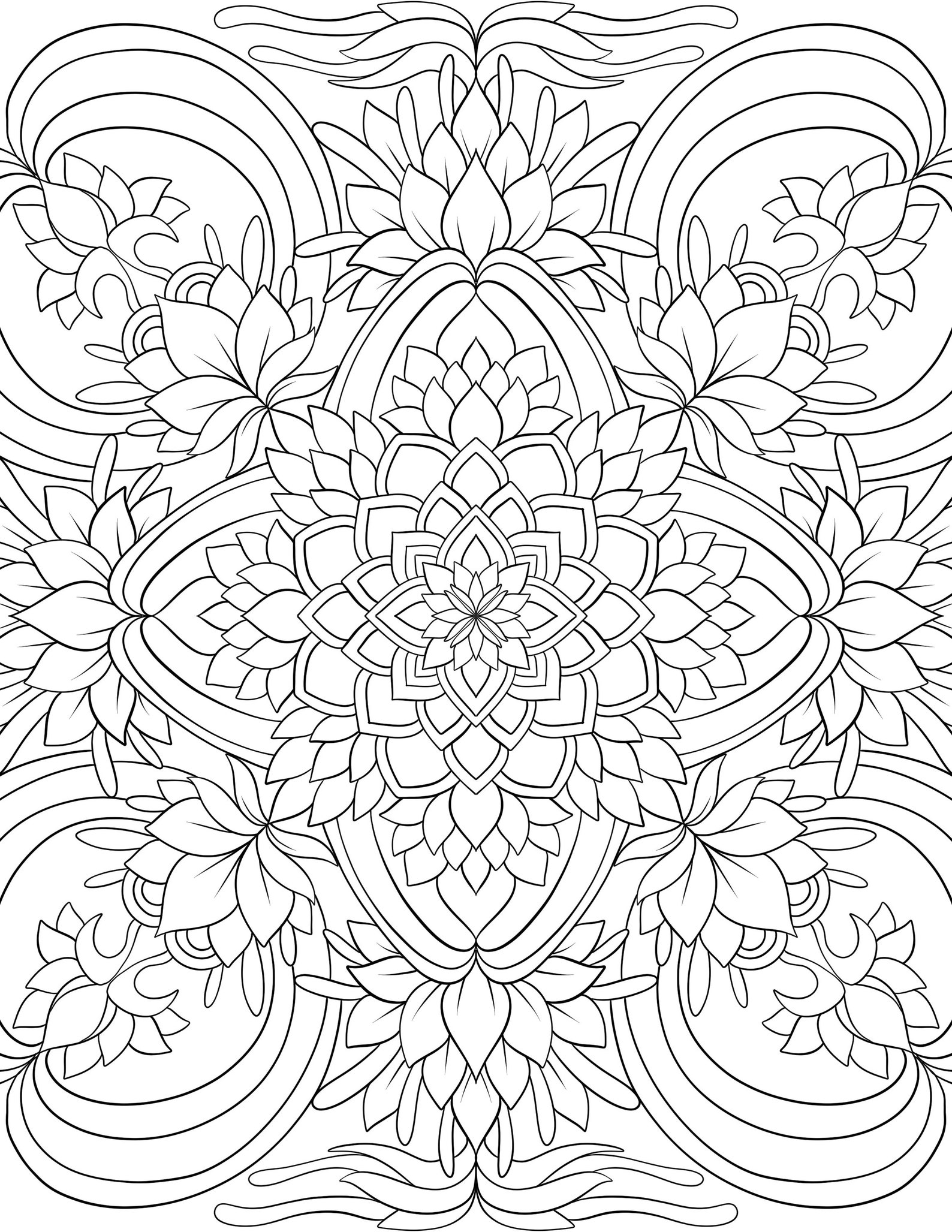 Therapeutic Coloring Pages: Mindful Mandalas for Stress Relief and Self ...