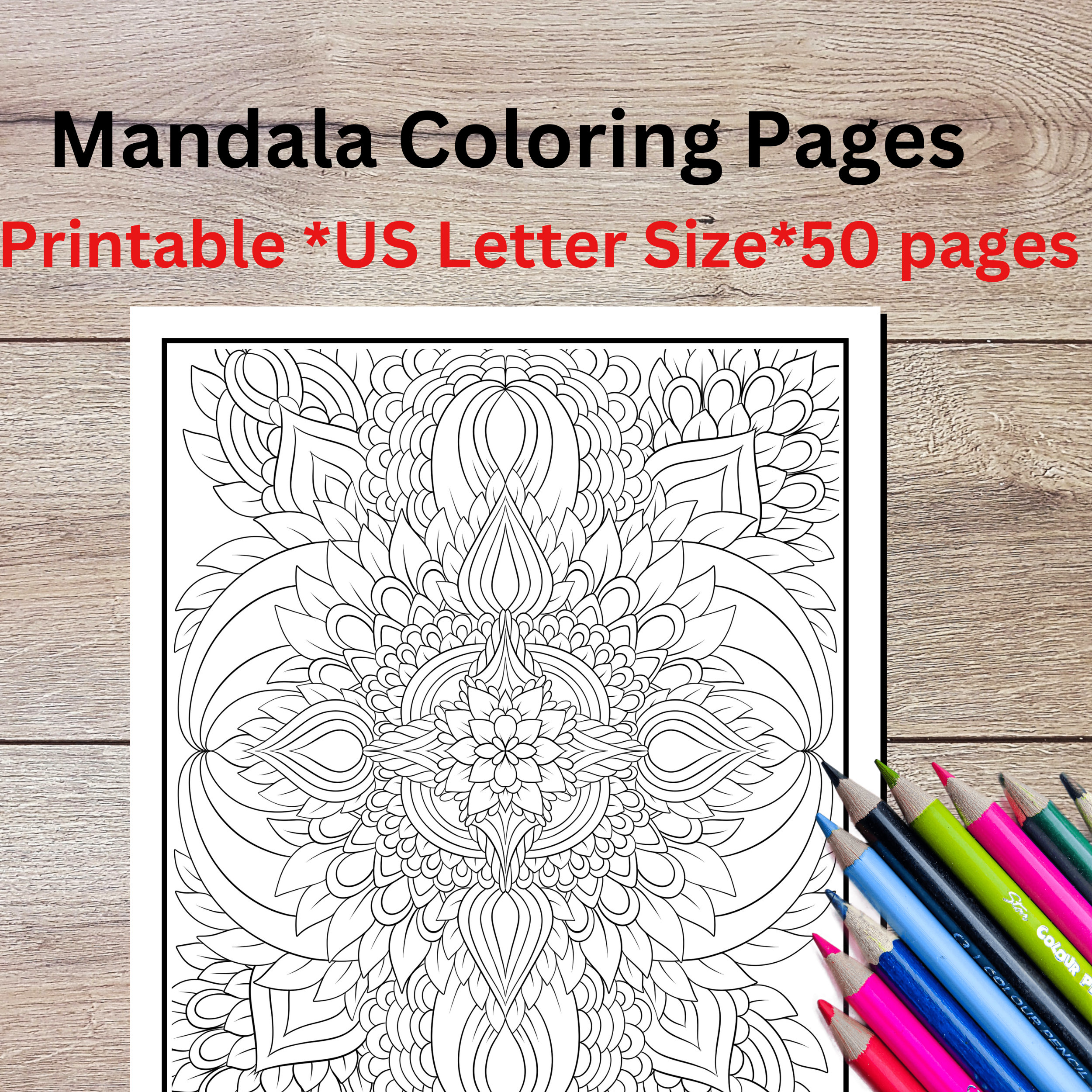 Therapeutic Coloring Pages: Mindful Mandalas for Stress Relief and Self ...