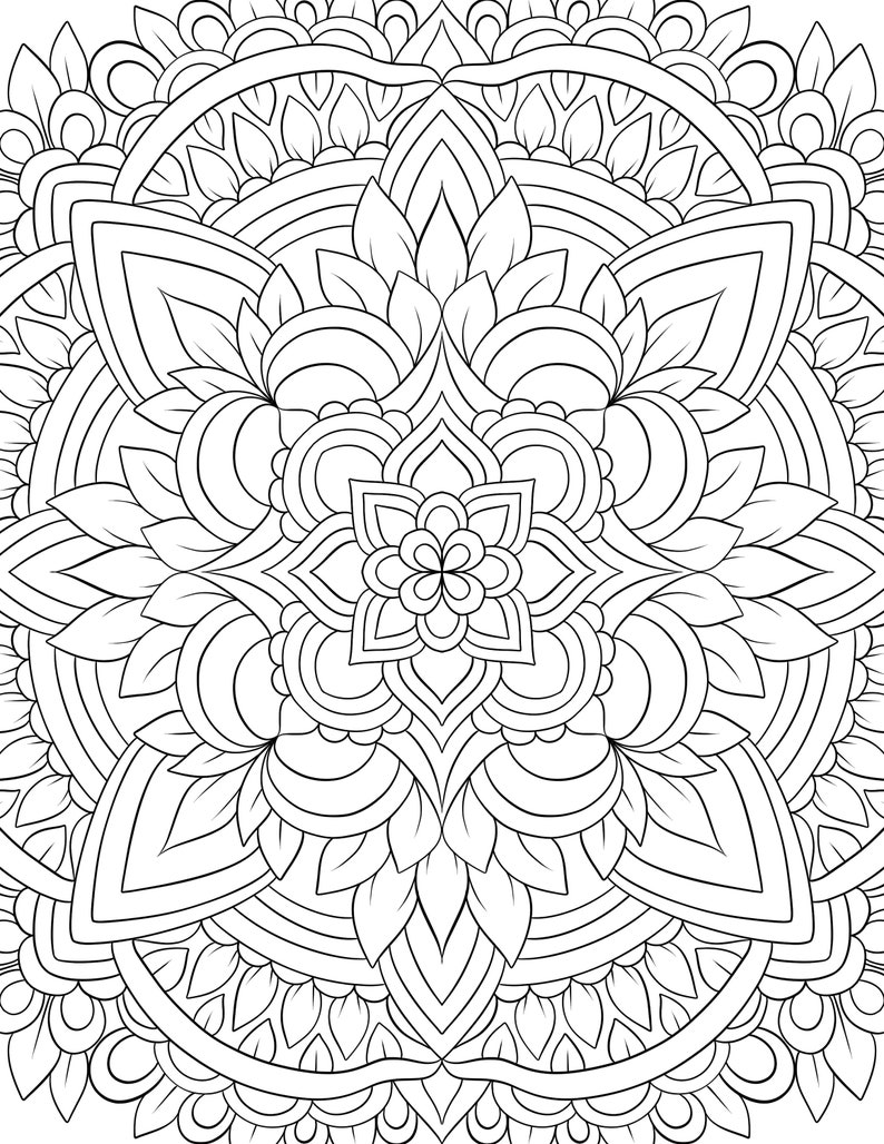 Therapeutic Coloring Pages: Mindful Mandalas for Stress Relief and Self ...