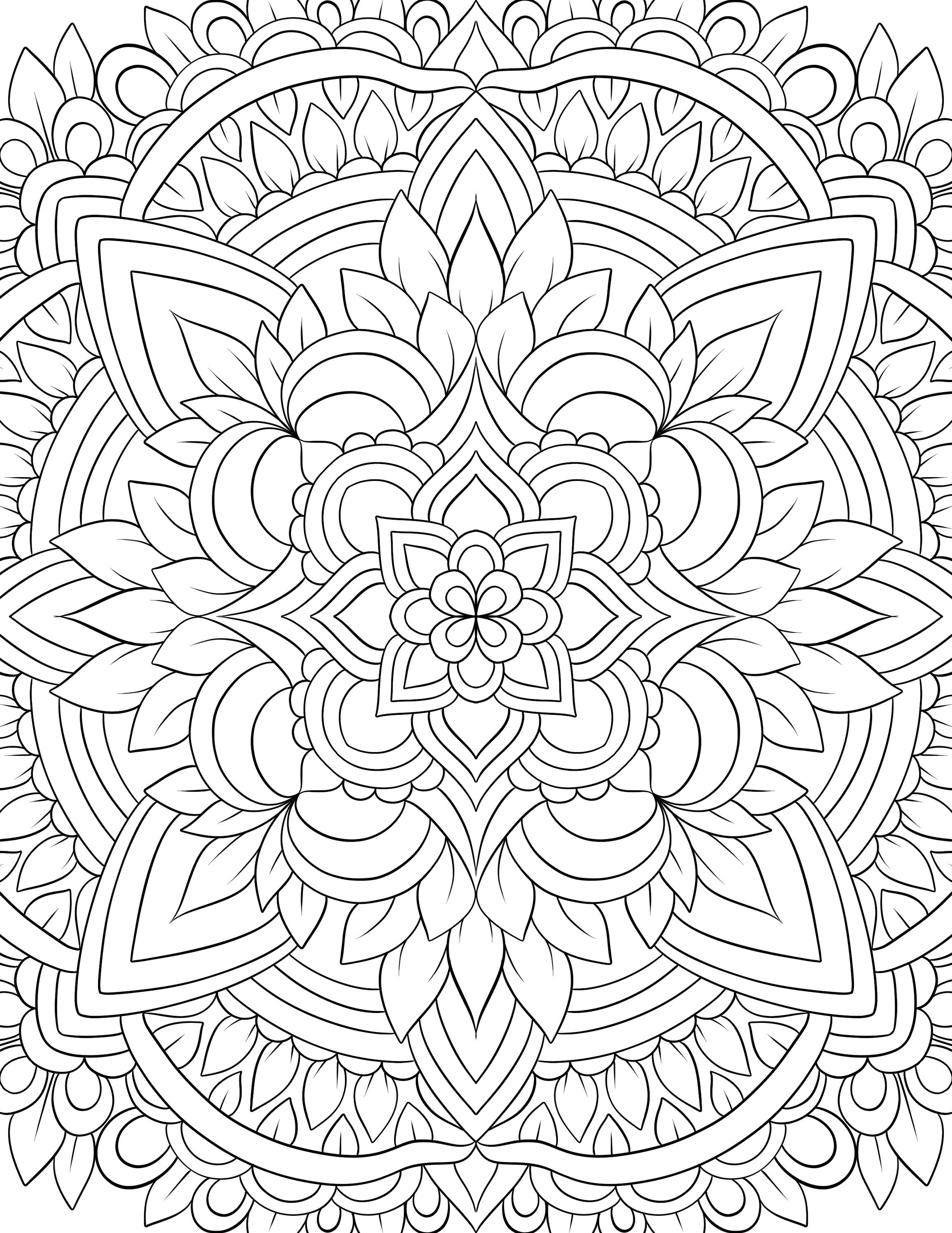 Therapeutic Coloring Pages: Mindful Mandalas for Stress Relief and Self ...