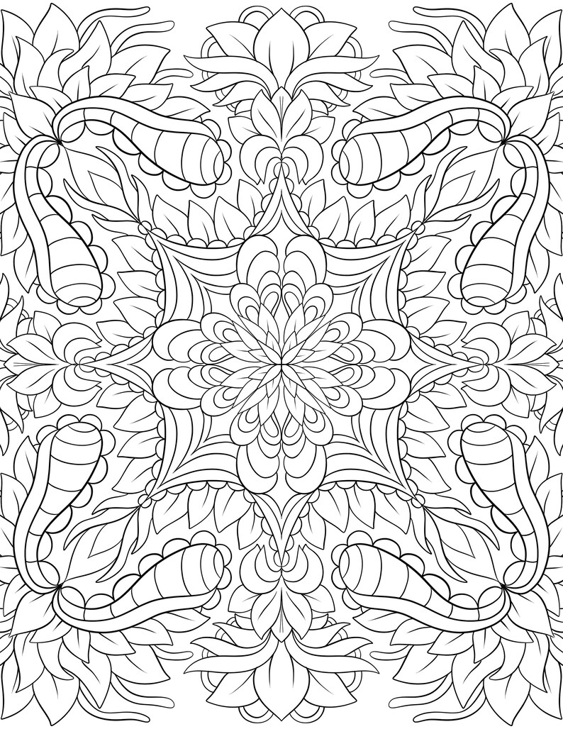 Therapeutic Coloring Pages: Mindful Mandalas for Stress Relief and Self ...