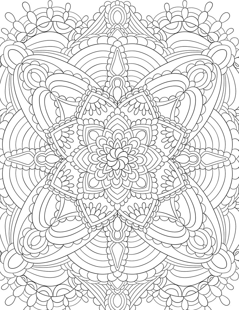 Therapeutic Coloring Pages: Mindful Mandalas for Stress Relief and Self ...