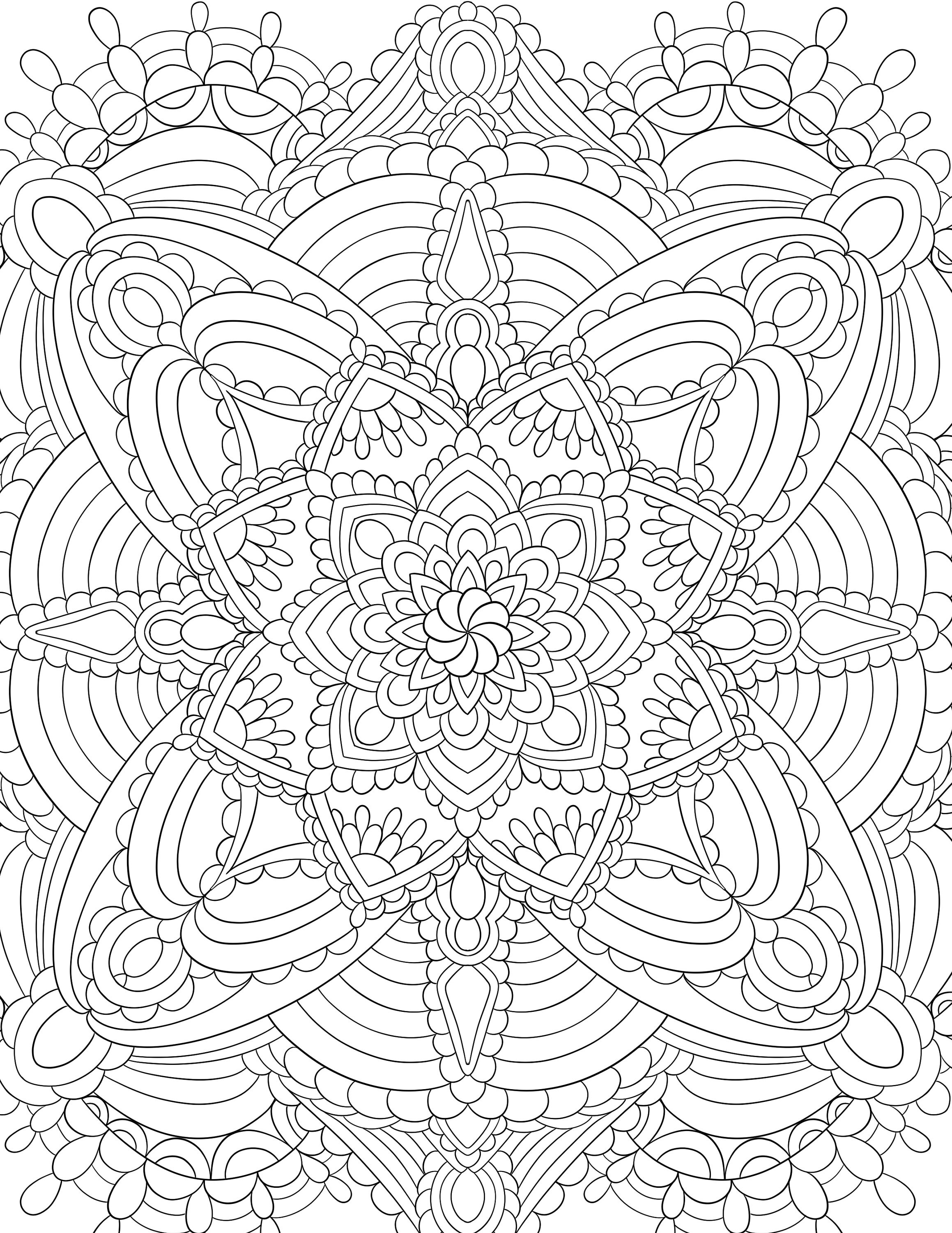 Therapeutic Coloring Pages: Mindful Mandalas for Stress Relief and Self ...