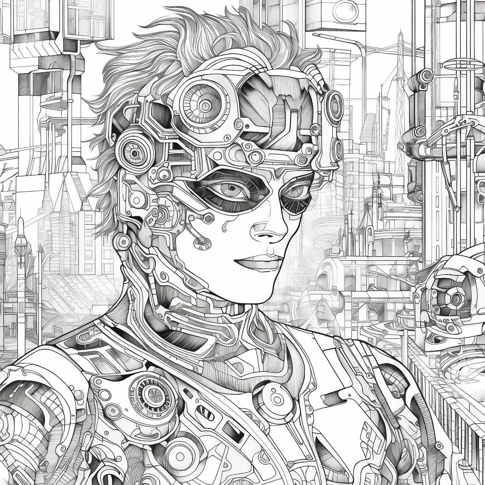 Cyborg Coloring Pages | for Kids and Adults | Digital Download - Etsy