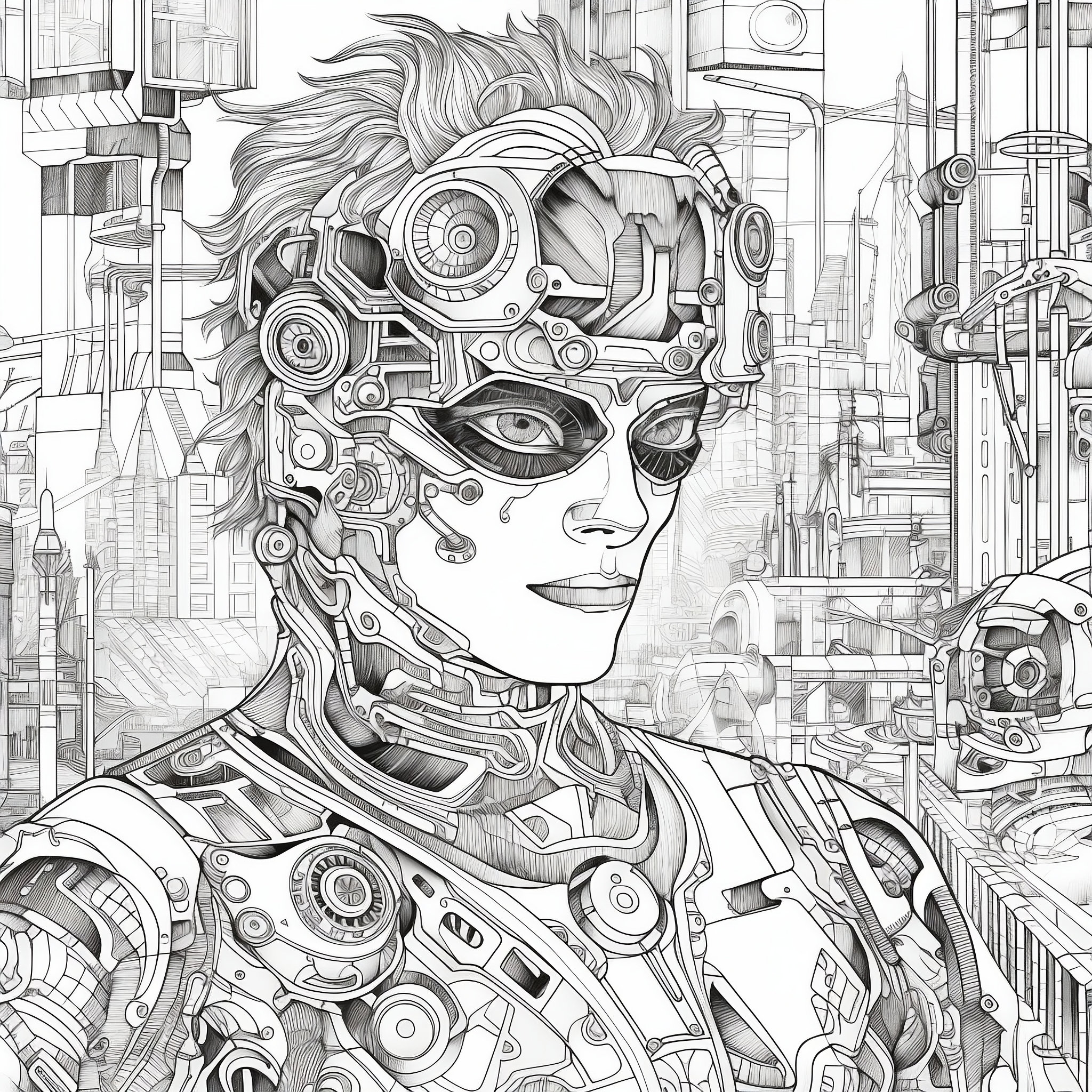 Cyborg Coloring Pages | for Kids and Adults | Digital Download - Etsy