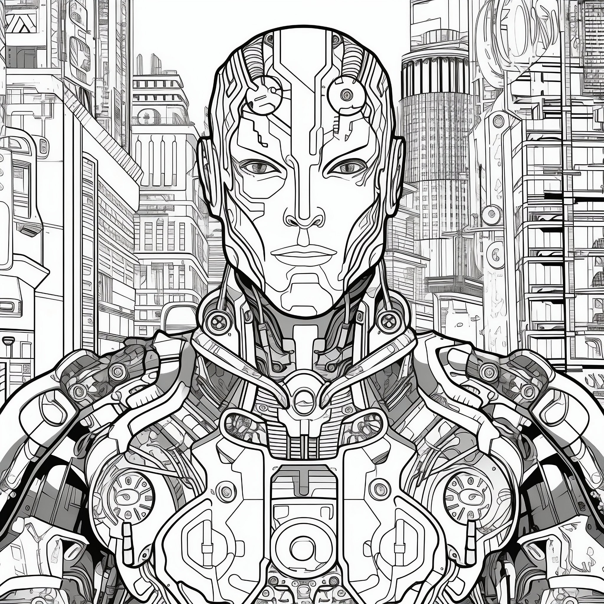 Cyborg Coloring Pages | for Kids and Adults | Digital Download - Etsy