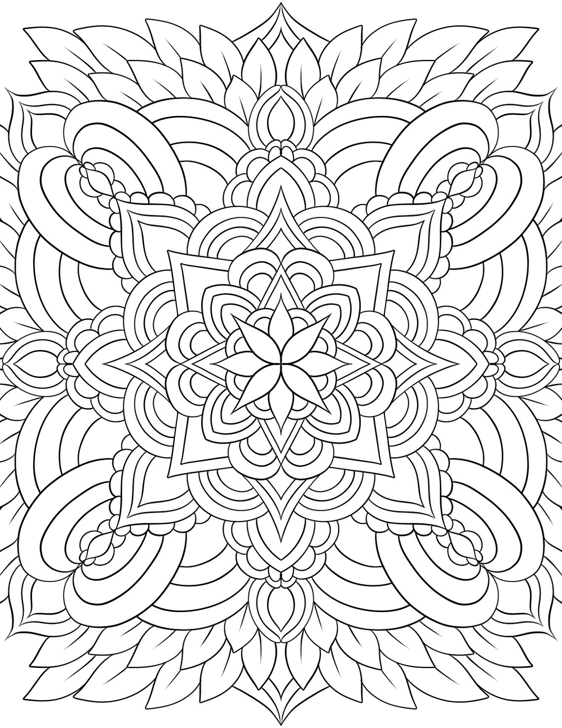 Therapeutic Coloring Pages: Mindful Mandalas for Stress Relief and Self ...