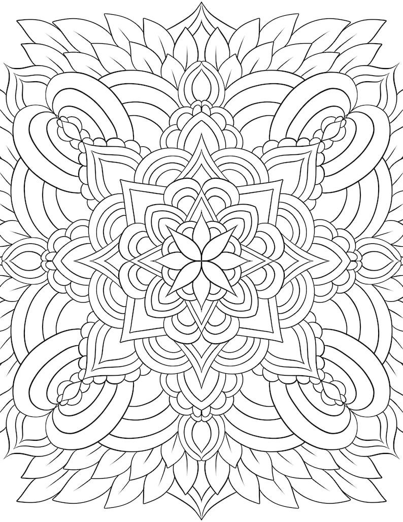 Therapeutic Coloring Pages: Mindful Mandalas for Stress Relief and Self ...