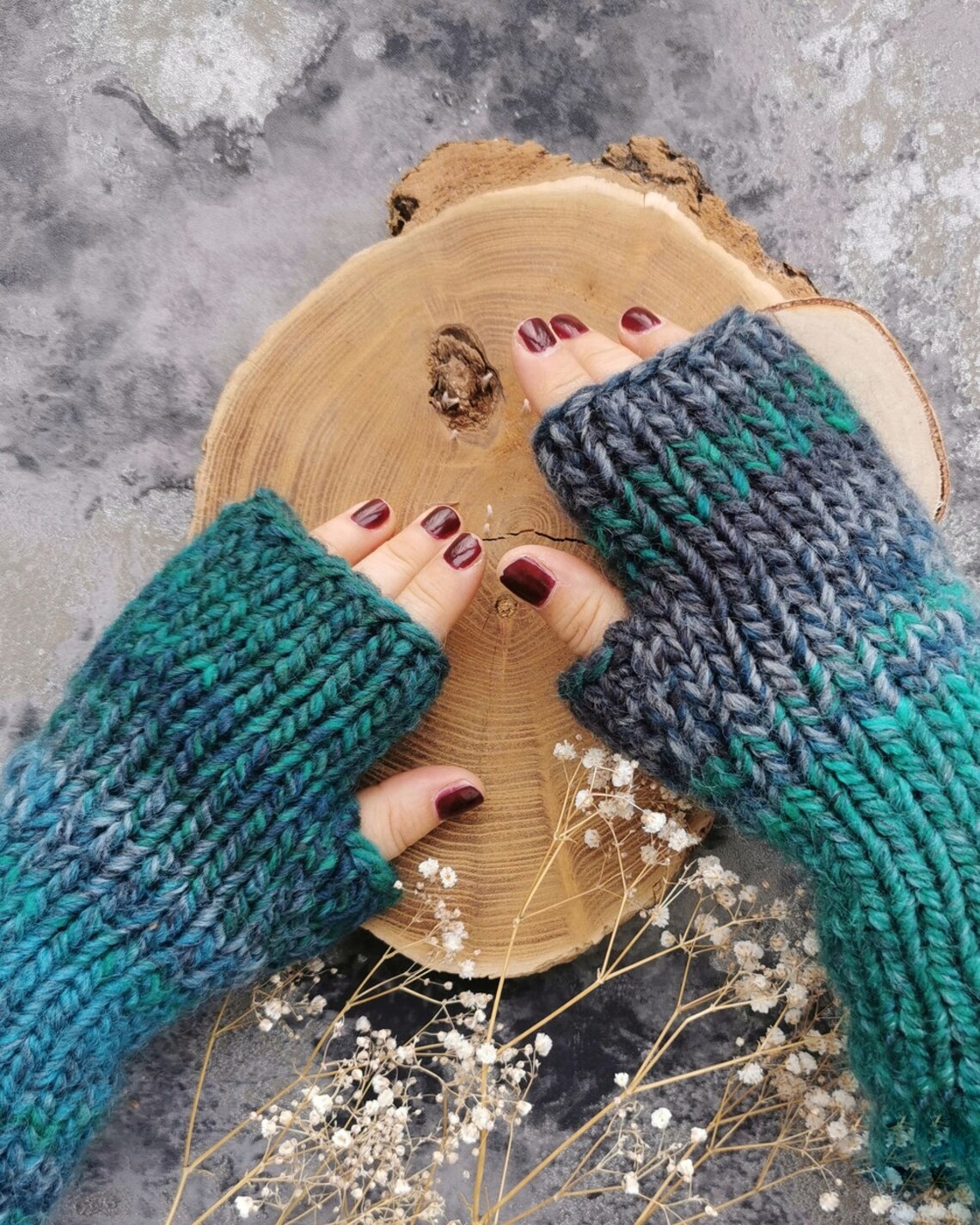 Hand Made Mittens Hand Warmers Warm Mittens Fingerless - Etsy