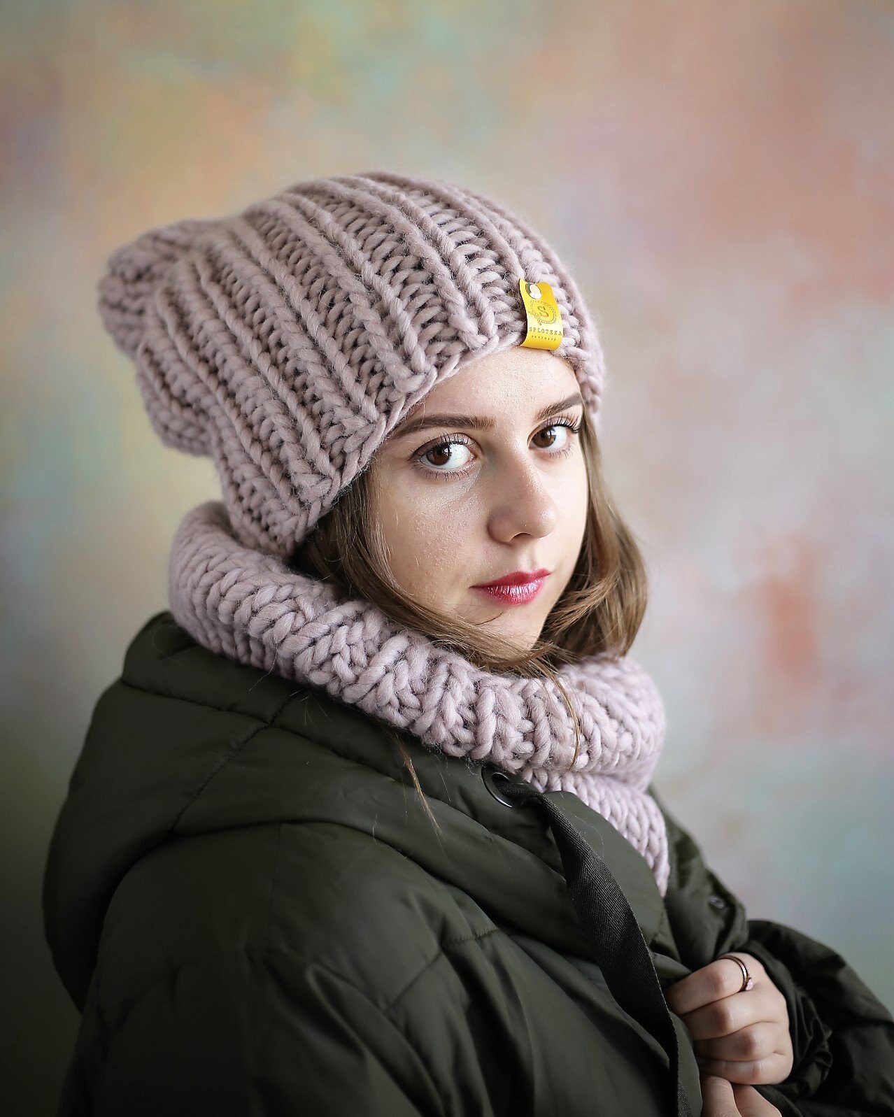 Hat Scarf Set Snood Scarf Slouchy Hat, Winter Set, Hand Knit Wool Scarf ...