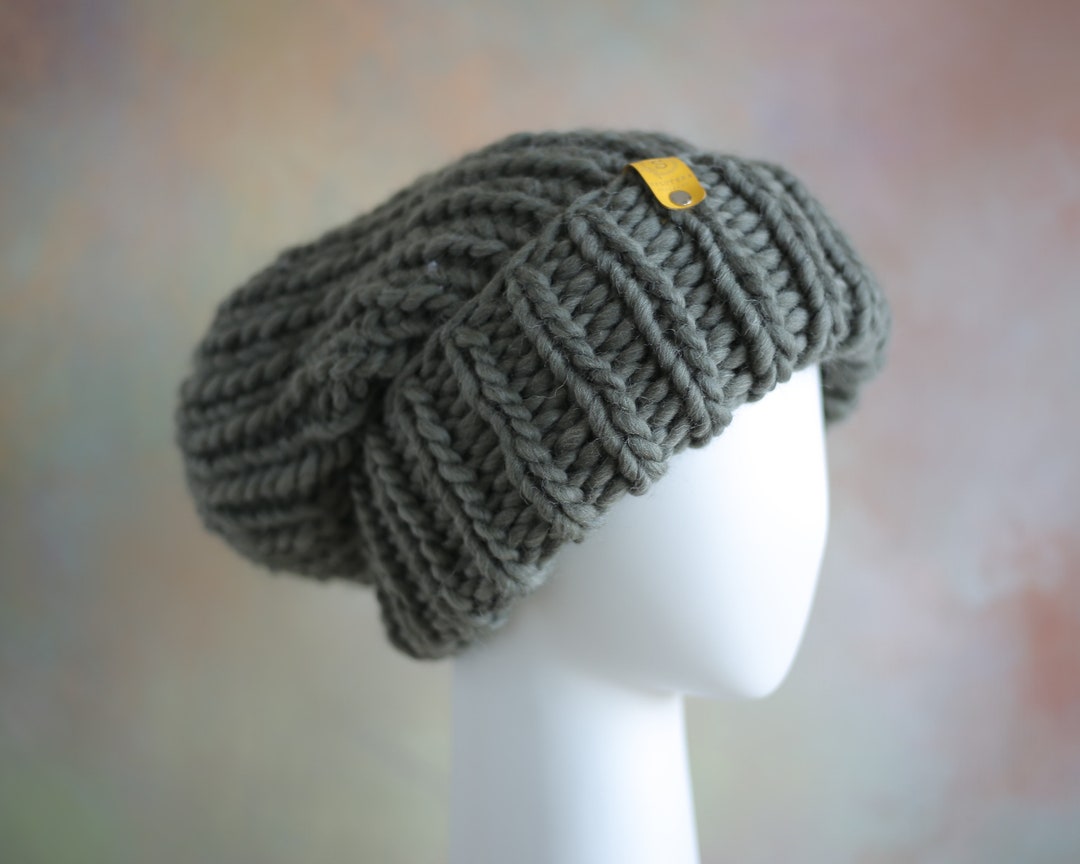 Super Big Head Beanie, Chunky Knit Hat, Slouchy Beanie, Oversized Hat ...