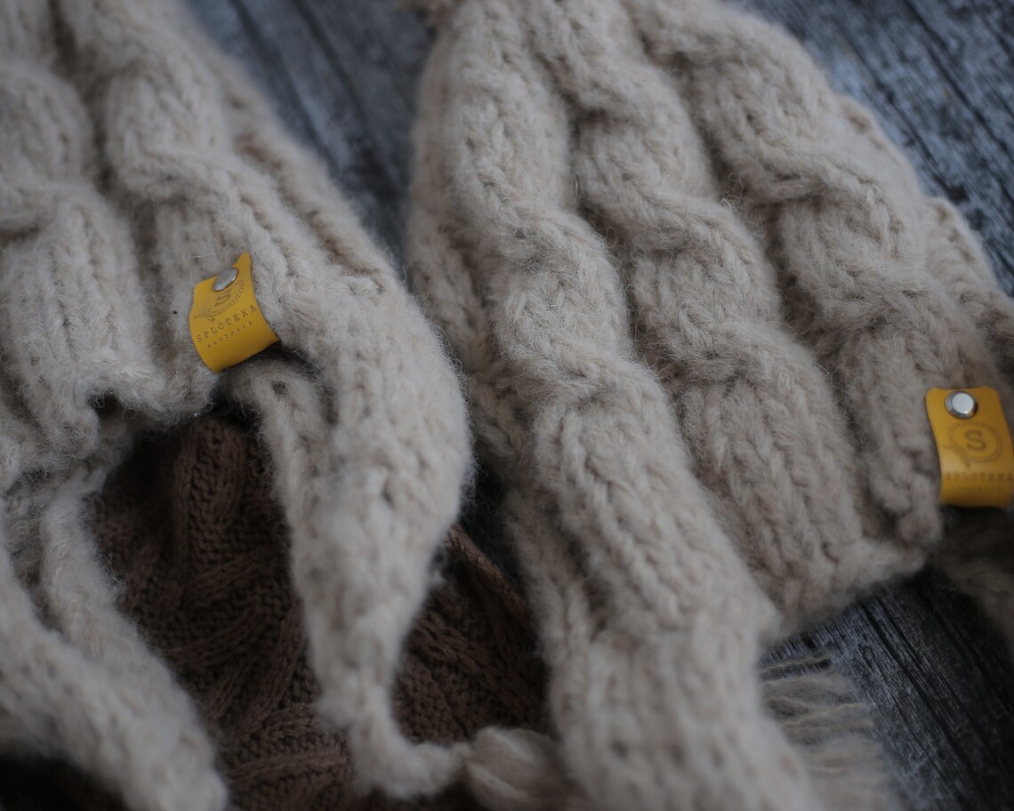 Earflap Hat, 100% Alpaca Hand Knit Adult Hat Warm Winter Hat Solid ...