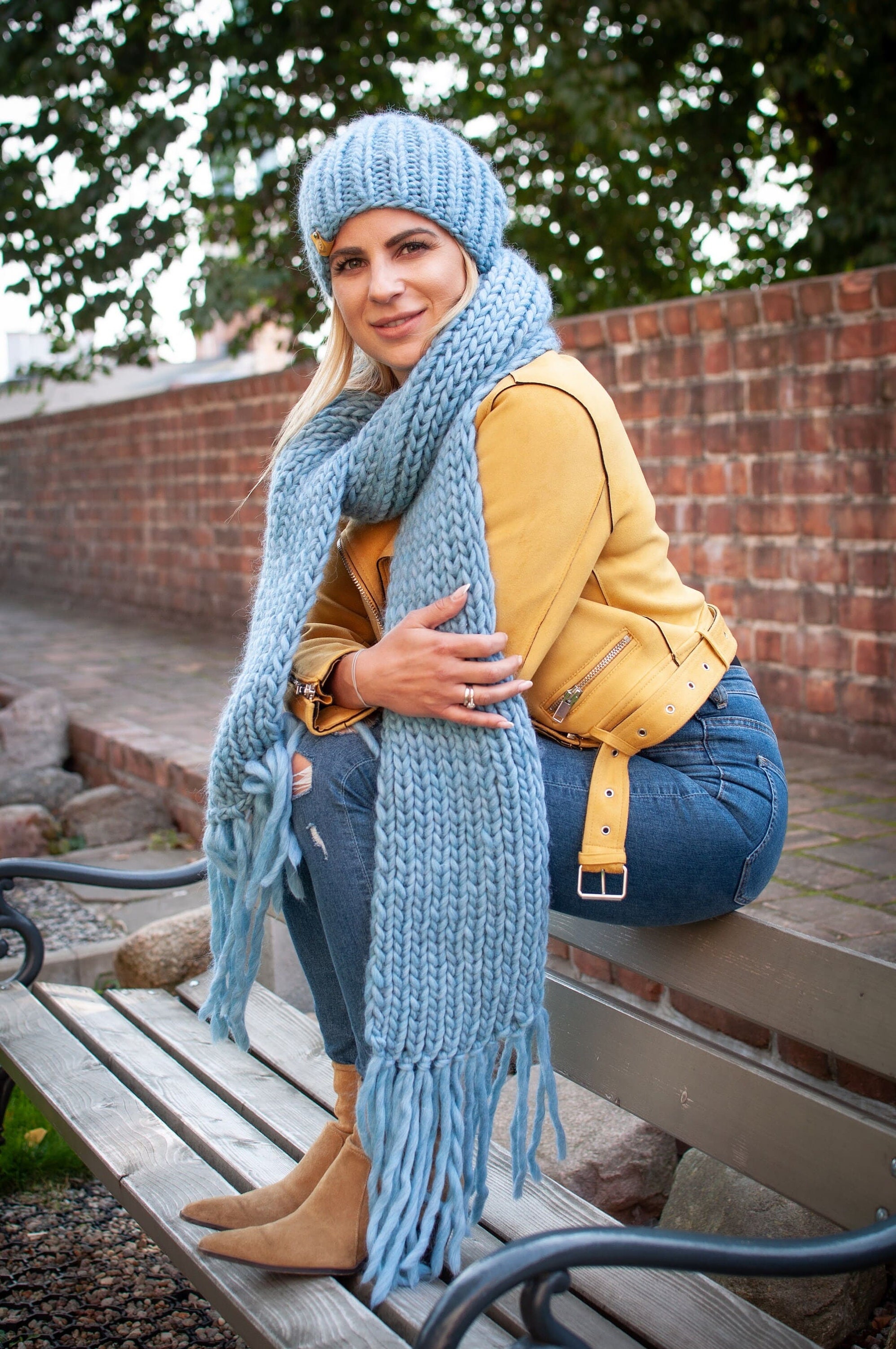 Hat Scarf Set, Long Scarf, Wool Scarf, Two Piece Set, Alpaca Hat ...