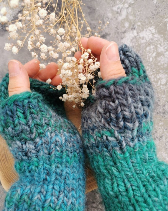 Hand Made Mittens Hand Warmers Warm Mittens Fingerless - Etsy