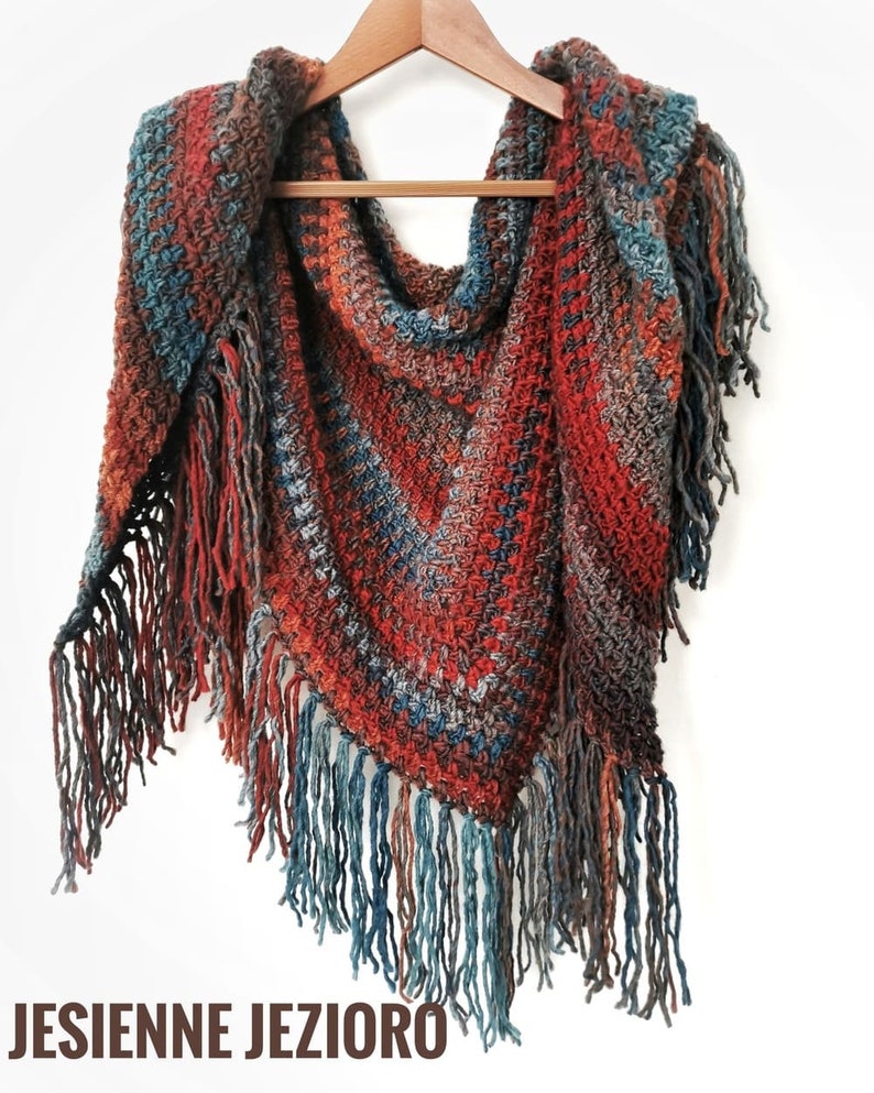 Green Crochet Shawl Triangular Boho Shawl Unique Shawl Hand Knit Shawl ...