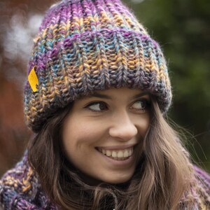 Colorful Beanie Hat, Knit Wool Hat, Winter Hat, Women Knit Hat, Women ...