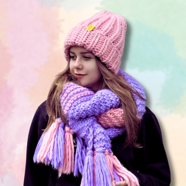 Knit Scarf Purple - Etsy