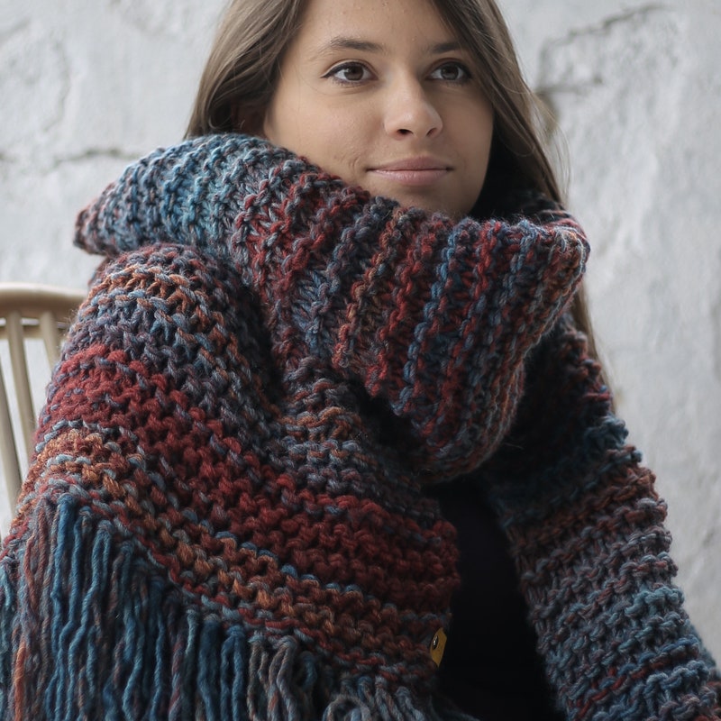 Oversized Knit Scarf - Etsy