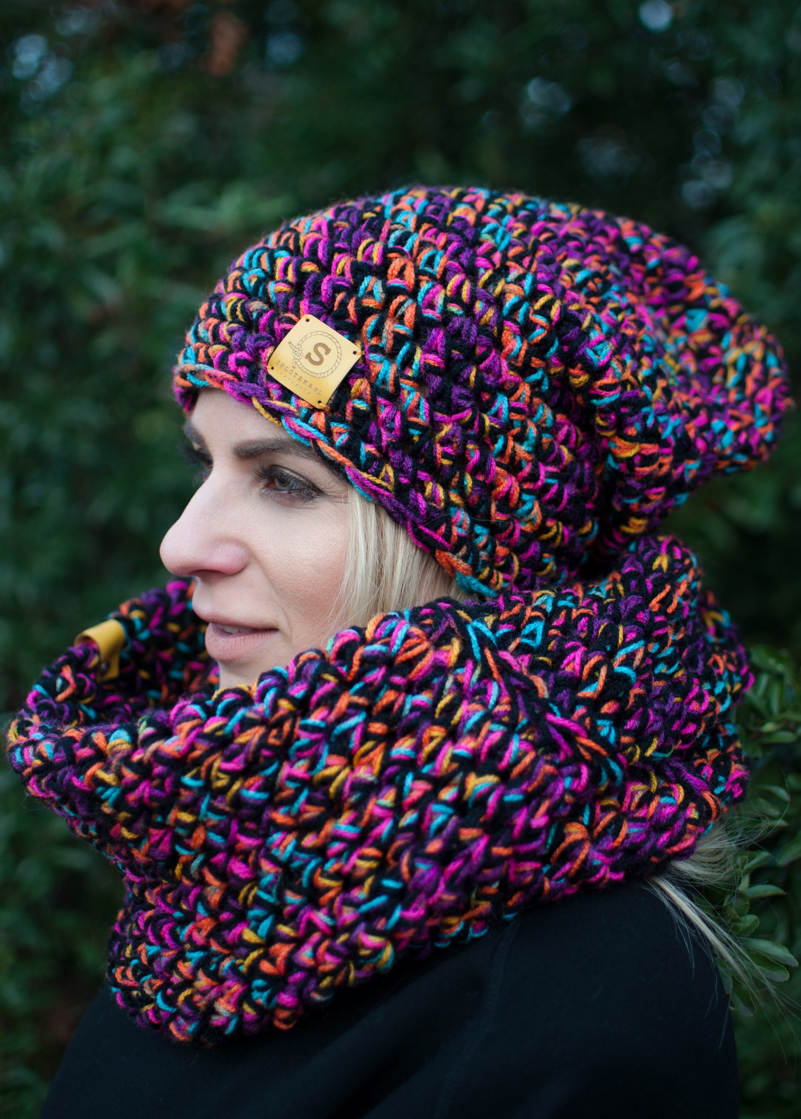 Oversized Scarf and Knitted Hat Infinity Scarf & Hand Knit Hat - Etsy