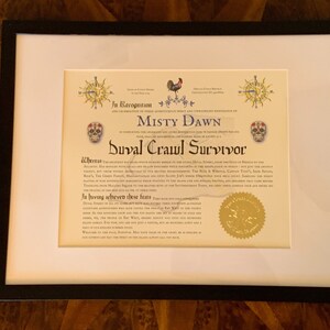 Duval Crawl Survivor Certificate Premium Key West Memento for Fantasy ...