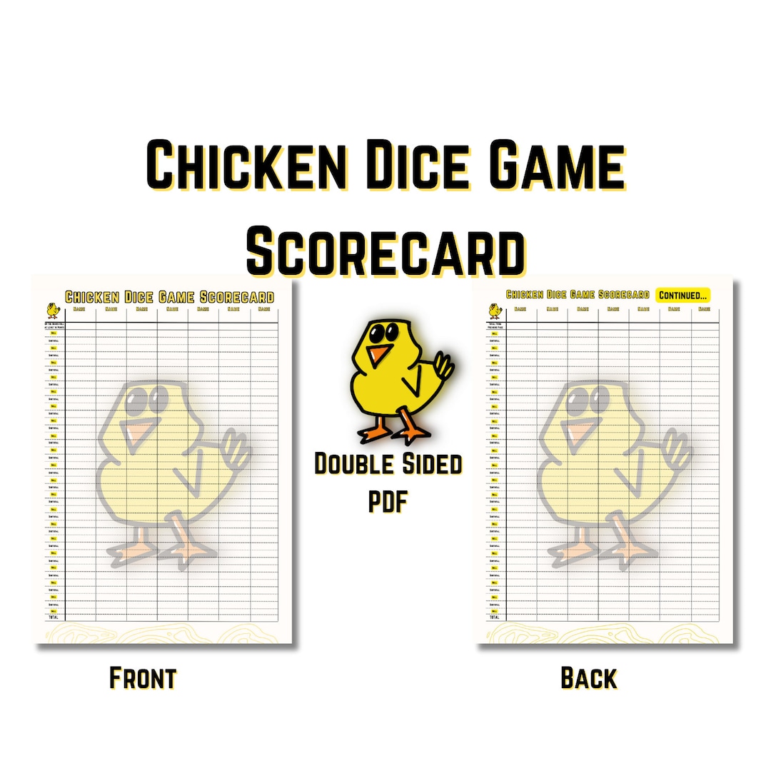 Chicken Dice Game Scorecard - Etsy