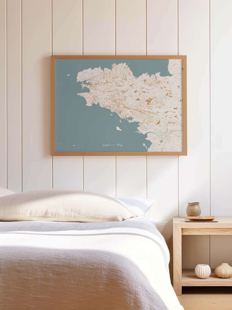 Brittany Poster - Decorative Map - Etsy