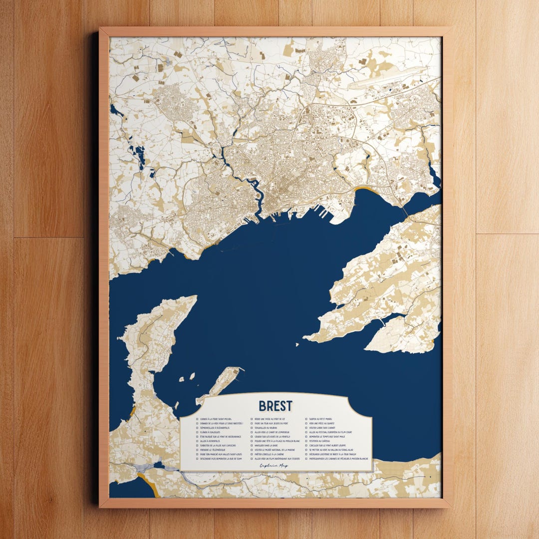 Brest Poster Brest Map - Etsy