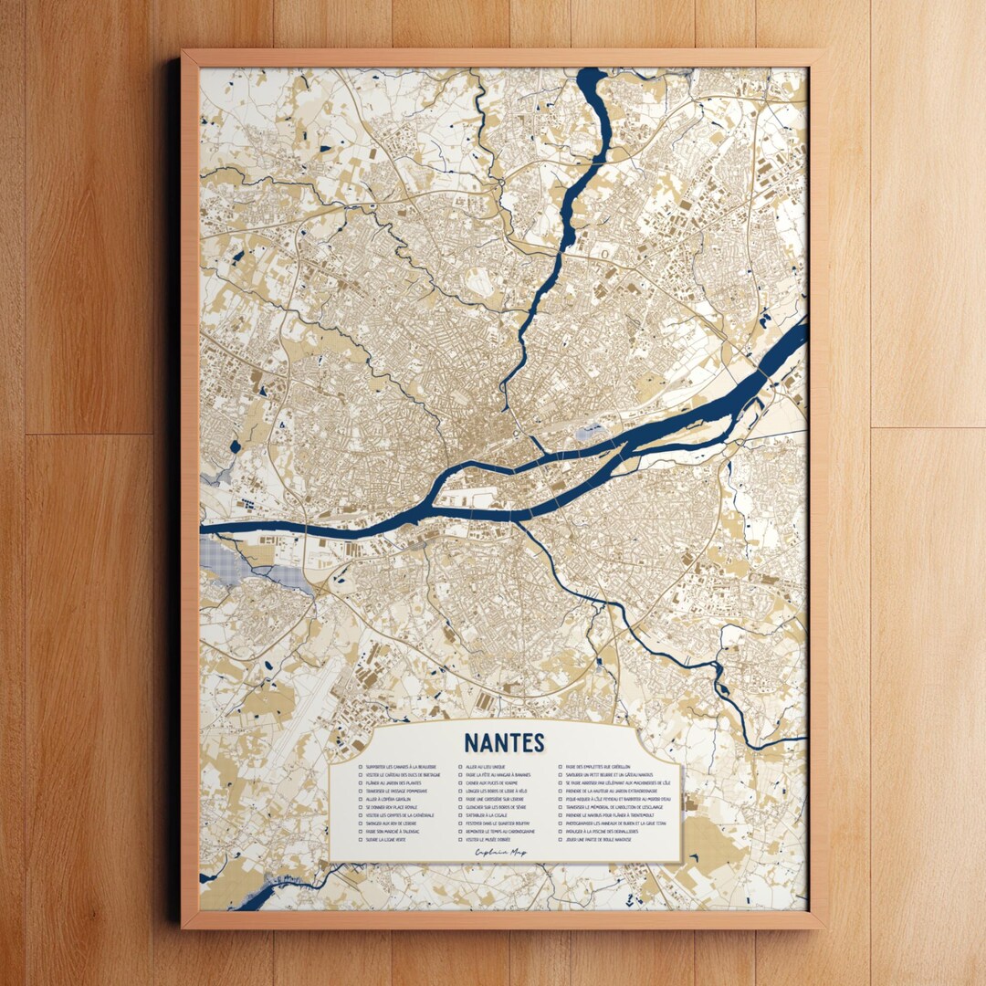 Nantes Poster Map of Nantes - Etsy