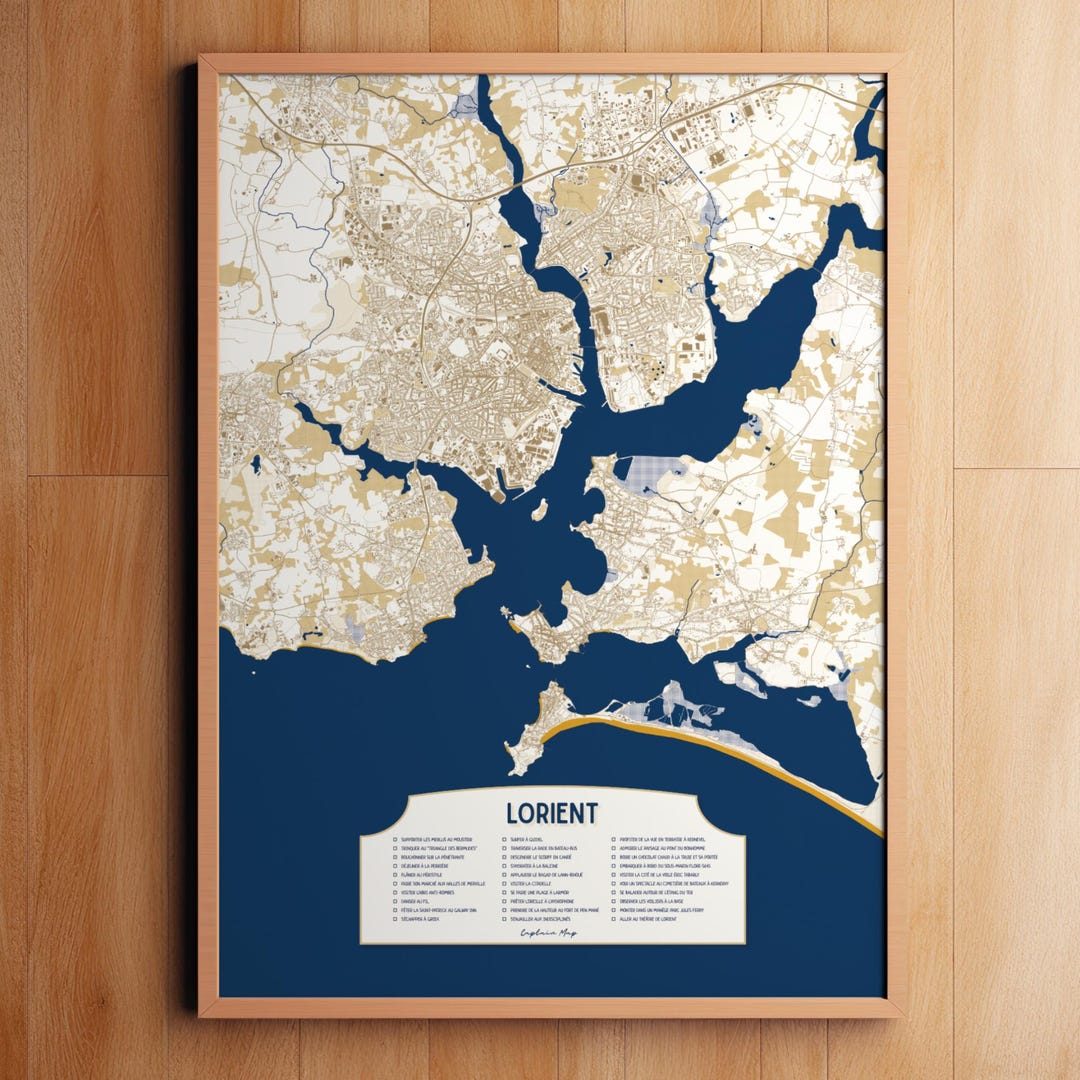Lorient Poster - Map of Lorient Harbor - Etsy