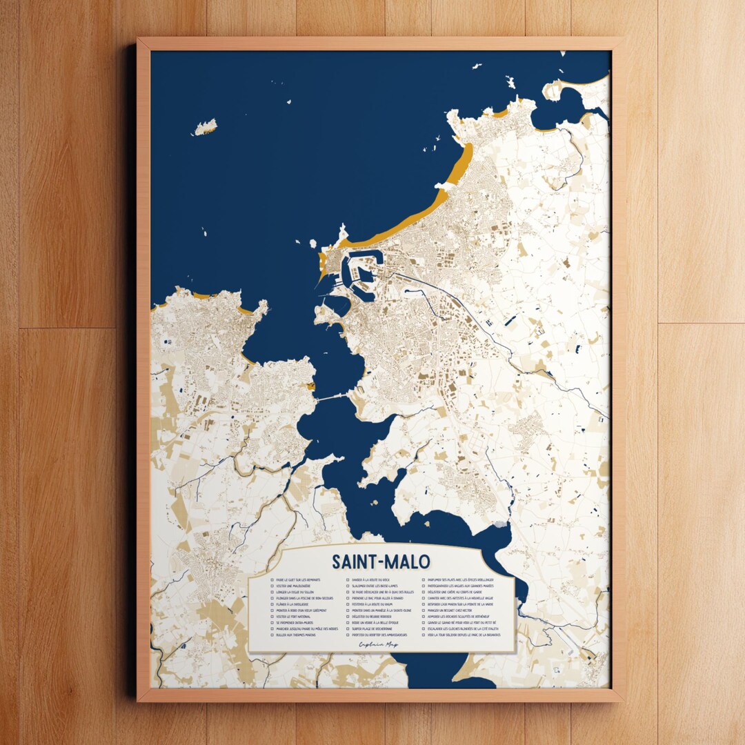Saint-malo Poster Saint-malo Map - Etsy UK