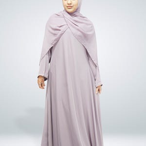 Premium Quality Korean Nida Plain Side Zip Abaya – Soft Lavender Grace ...