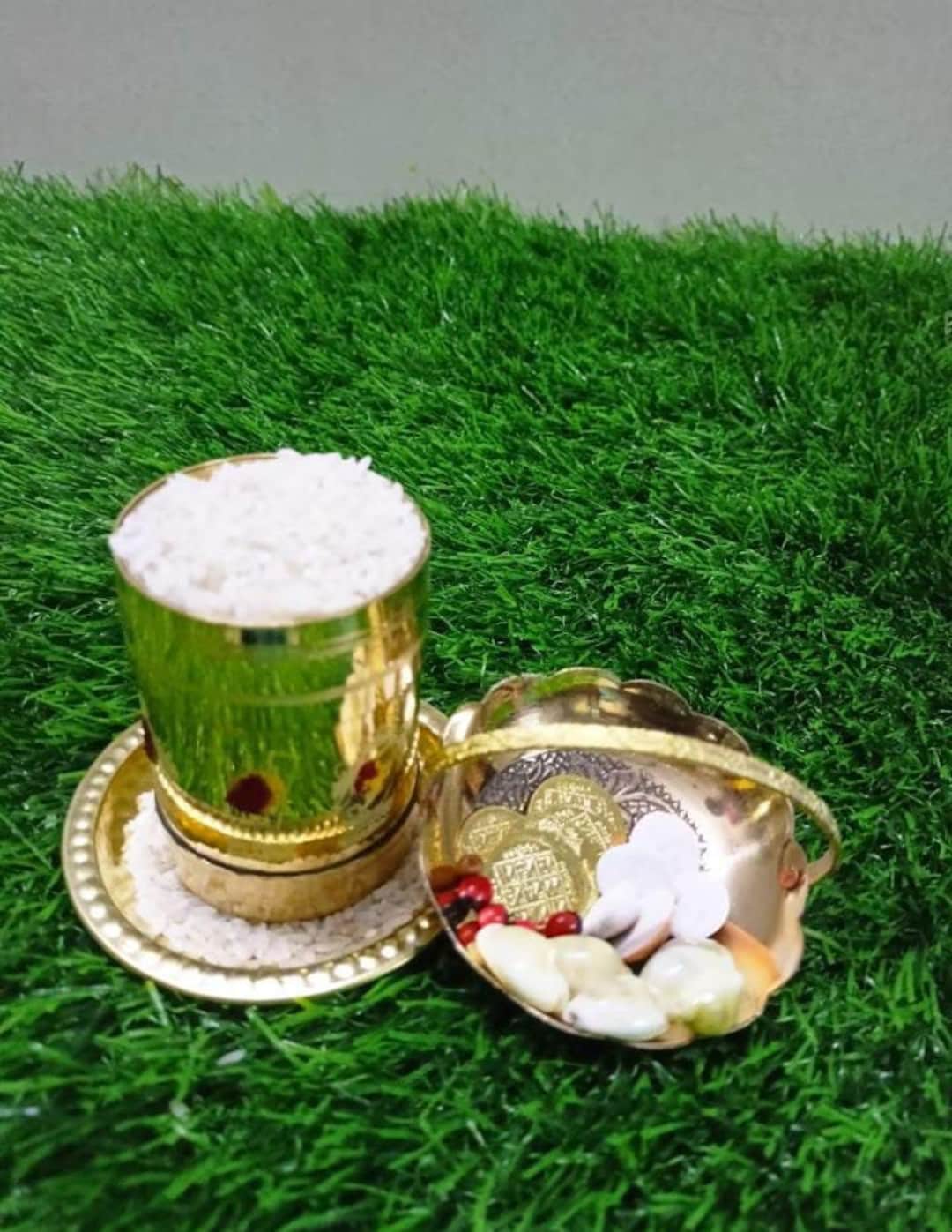 Brass Kubera Laks Pooja Padi/kunjam Set - Etsy
