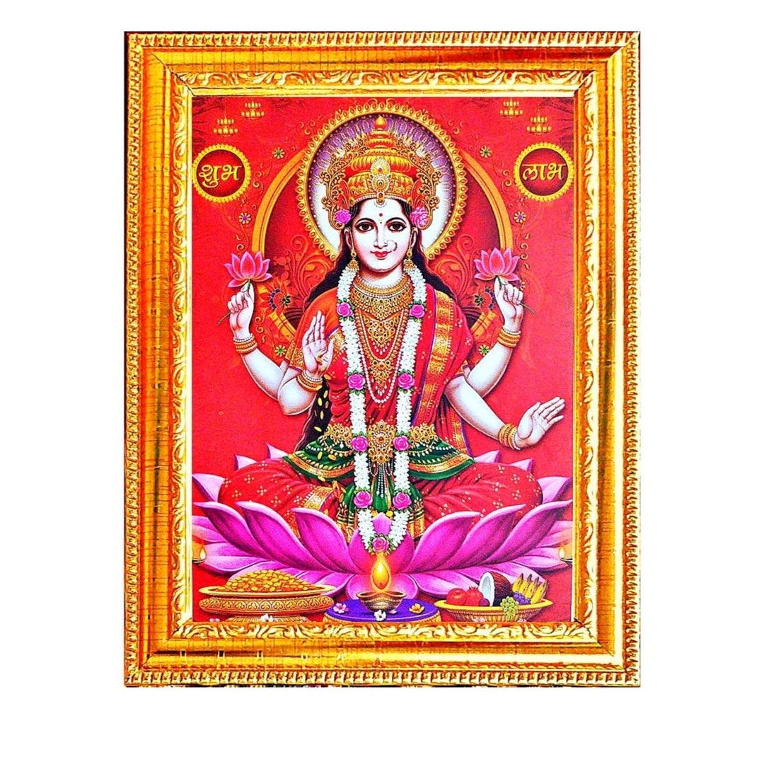 Laxmi Photo Frame for Pooja God Goddess Religious Framed Painting for ...